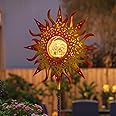 TAKE ME Sun Solar Lights Garden Outdoor Waterproof Metal Stakes for ...
