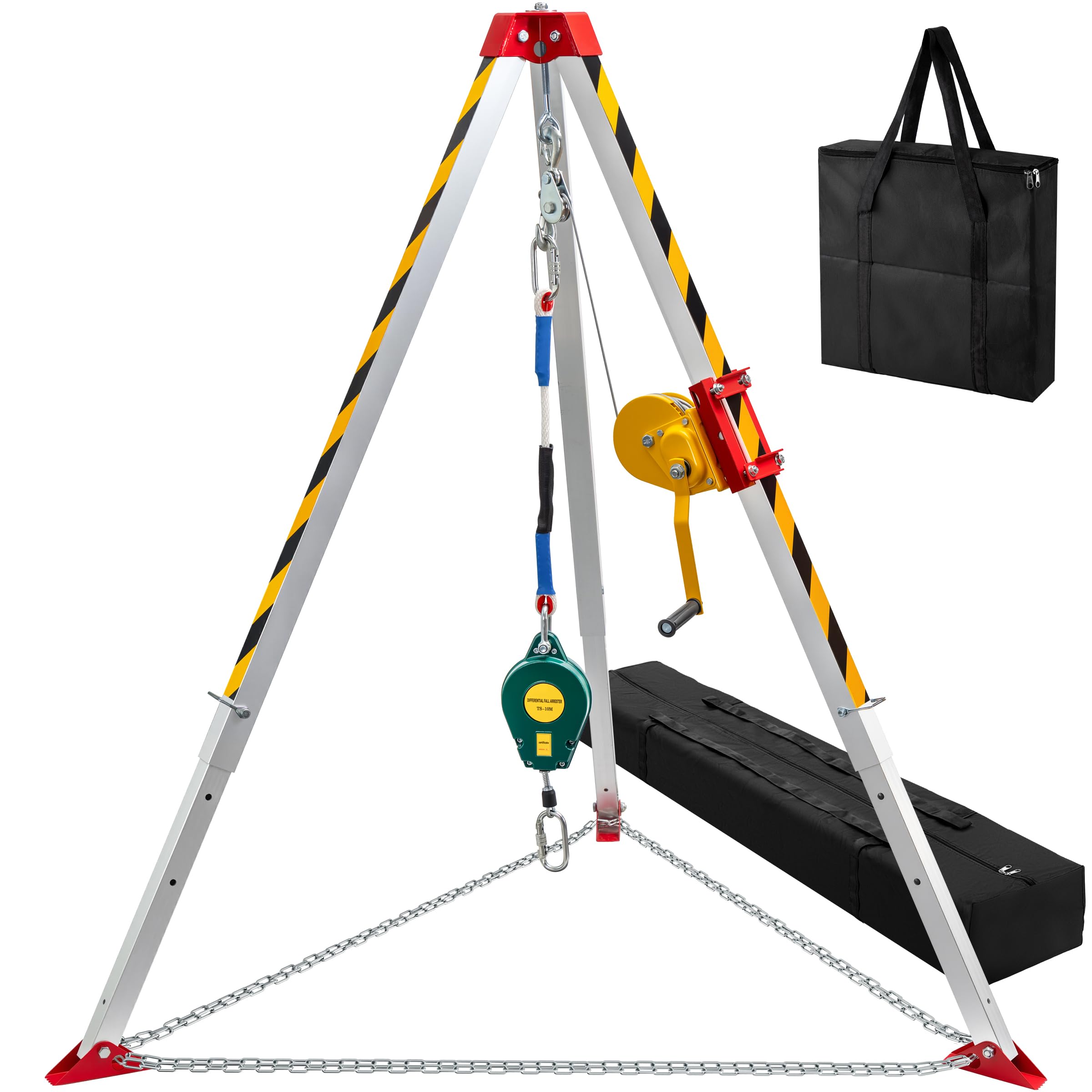 TRSMIMA Confined Space Tripod Kit - Heavy Duty Rescue Tripod Lifting ...