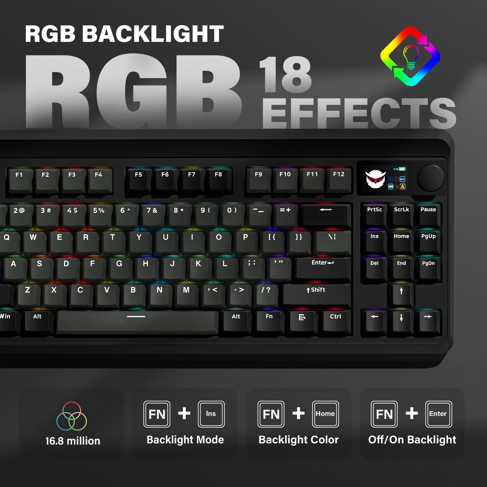 Mua XVX Retro 75% Gaming Keyboard with TFT Smart Display&Knob, M87 Pro ...