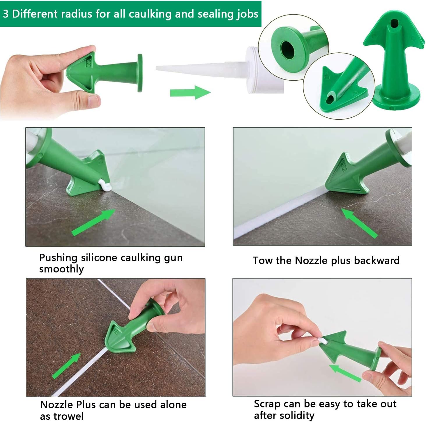 15 Pcs Caulking Finishing Tool Kit, 3 in 1 Caulking Tools (Stainless ...