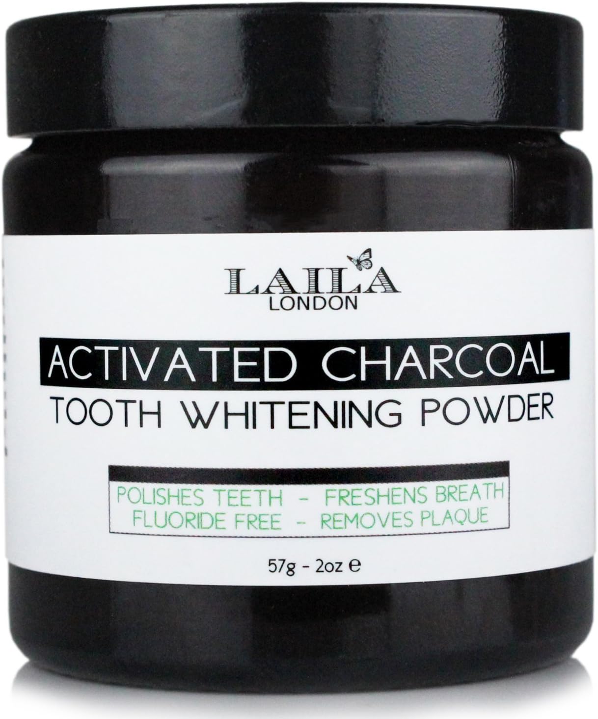 Laila London - Activated Charcoal Tooth Whitening Powder 60ml: Amazon ...