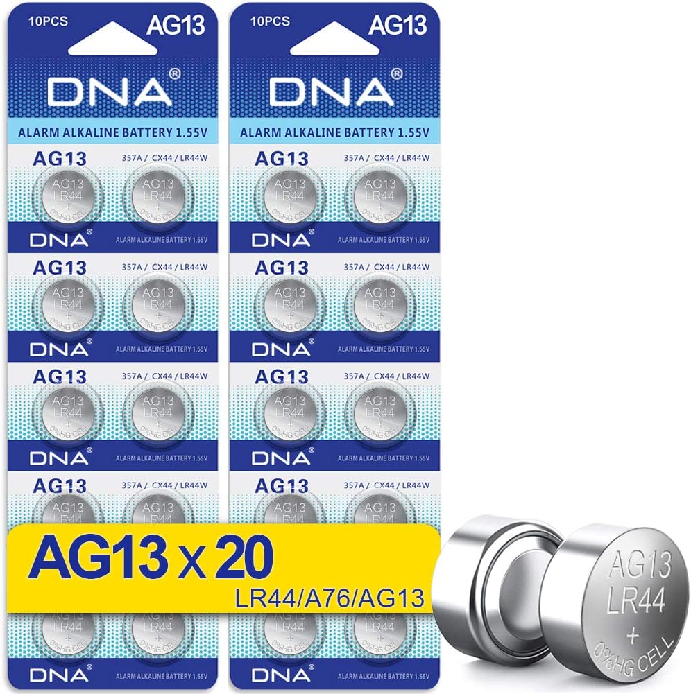 20 X DNA AG13 Alkaline button cell batteries -A76 L1154 SR44 G13 357 ...