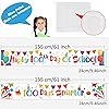 2 Pieces Happy 100th Day of School Banner 100 Days Smarter Banner ...