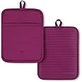 Amazon.com: KitchenAid Ribbed Soft Silicone Pot Holder 2-Pack Set, Beet ...