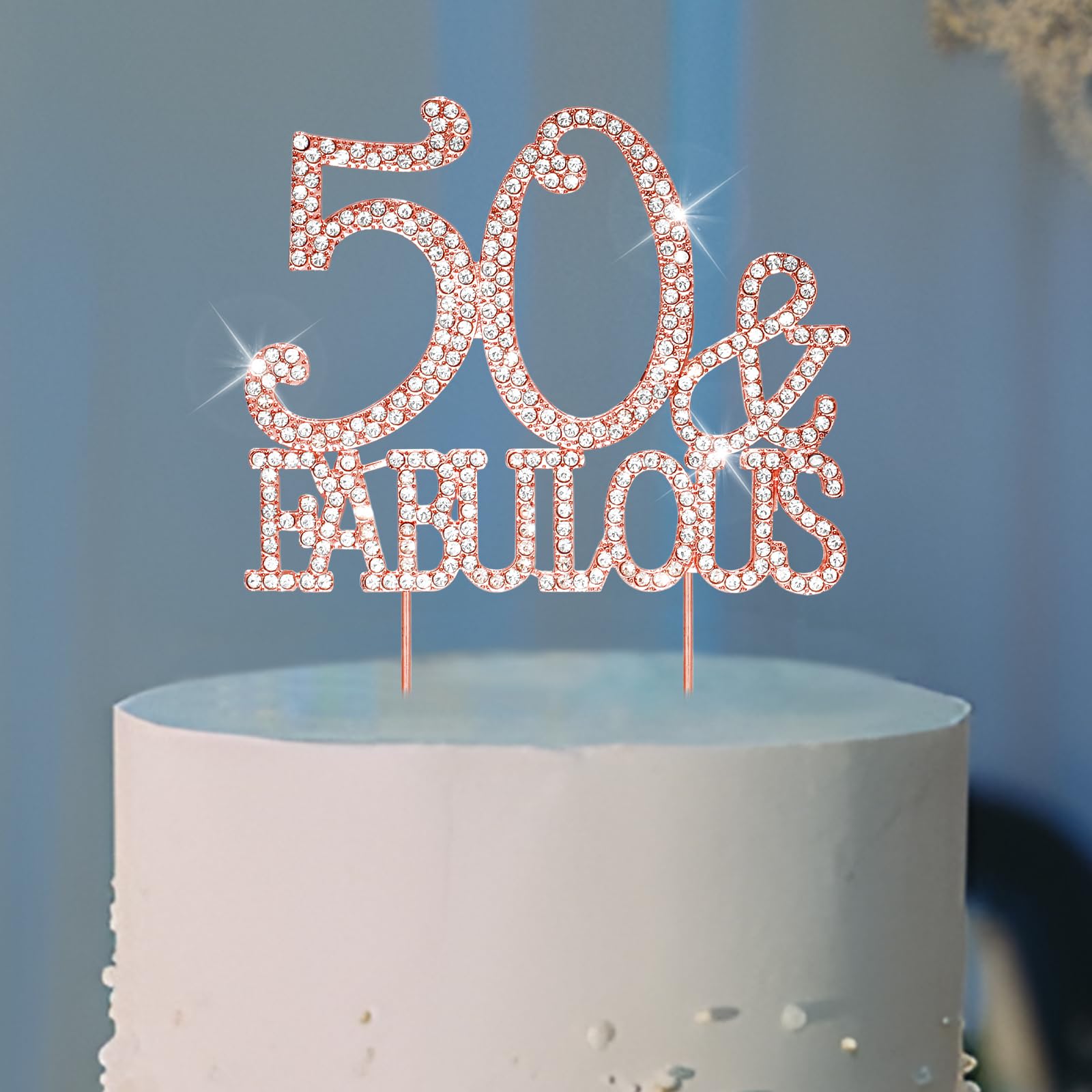 Jaciya Cake Topper 50th Birthday Decorations Women 50 & FABULOUS Rose ...