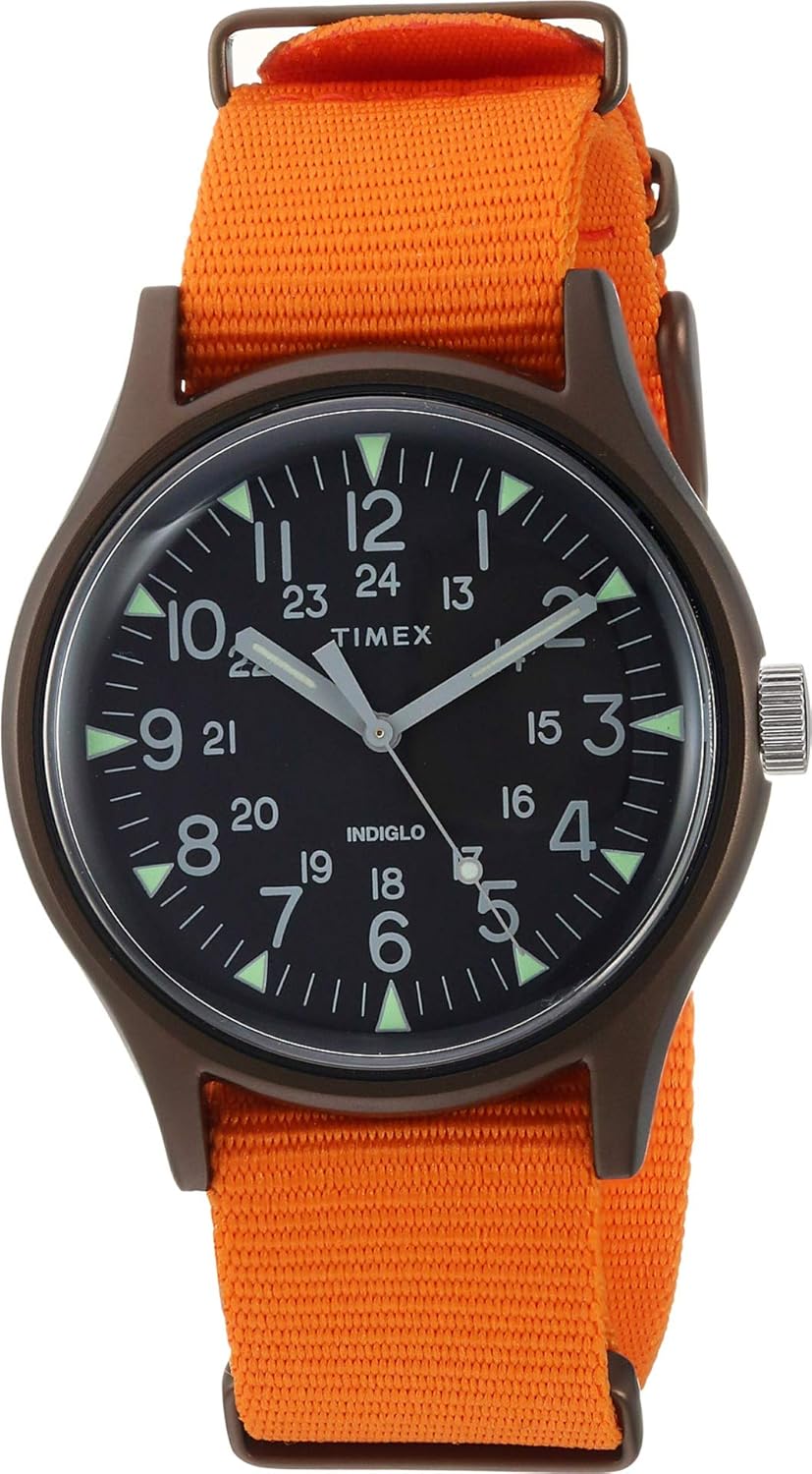 Timex MK1 Aluminum 3-Hand Black/Orange One Size: Amazon.co.uk: Watches