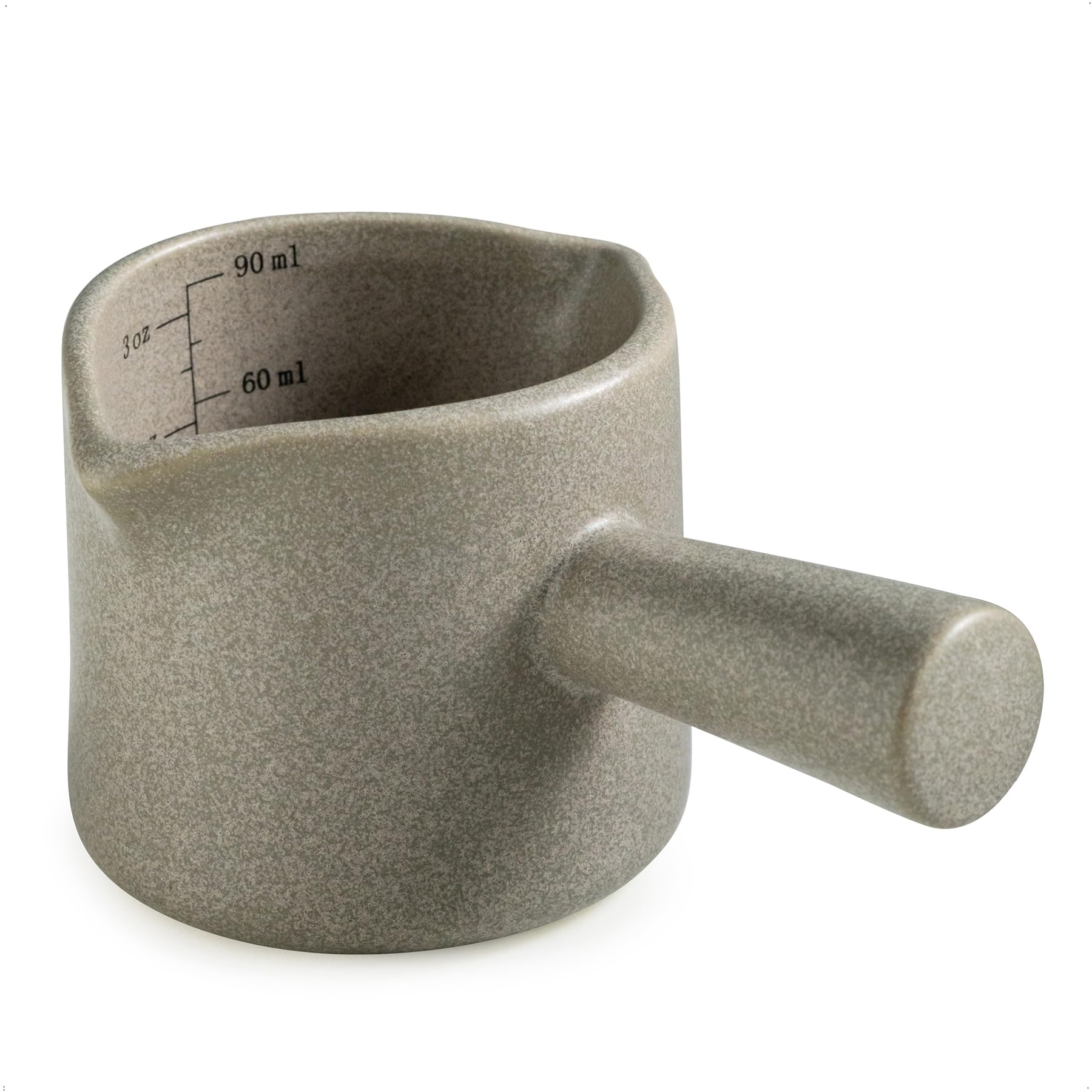YHOJOY Measuring Cups Ceramic, Double Spouts Espresso Cup with Handle ...