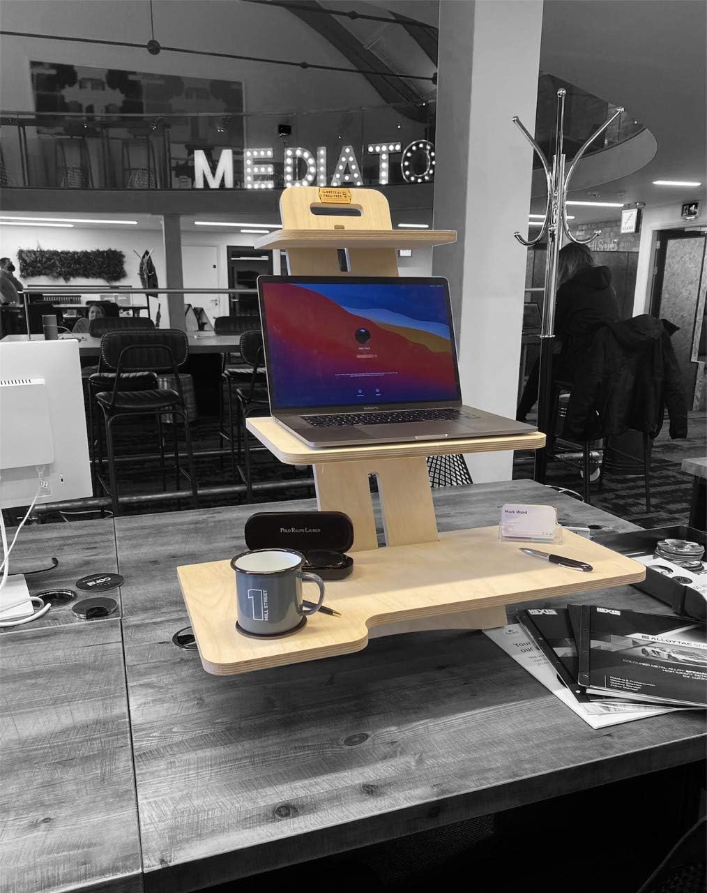 Wooden Standing Desk Converter |The Well WorkStation | Made from 15mm ...