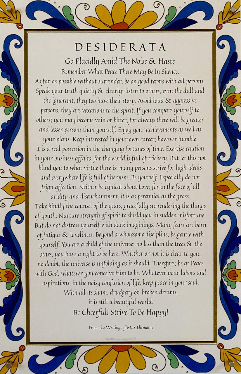 Buy Motivational . Desiderata Poem by Max Ehrmann 11 X 17 Country ...