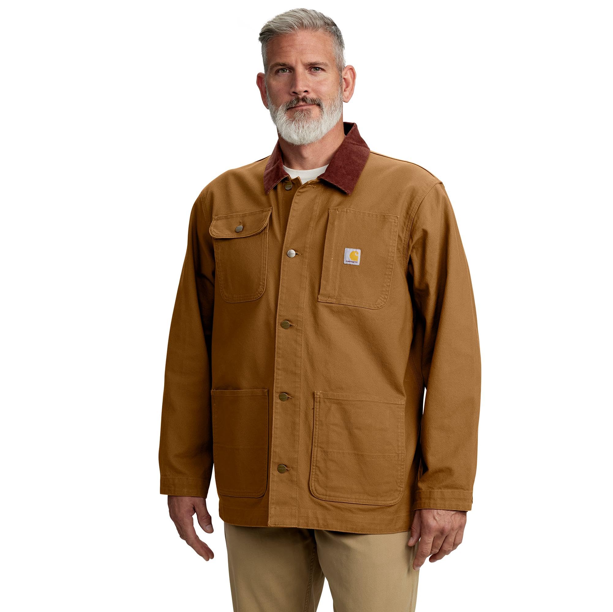 Carhartt Men's Big & Tall Rugged Flex Duck Loose Fit Chore Coat, Brown ...