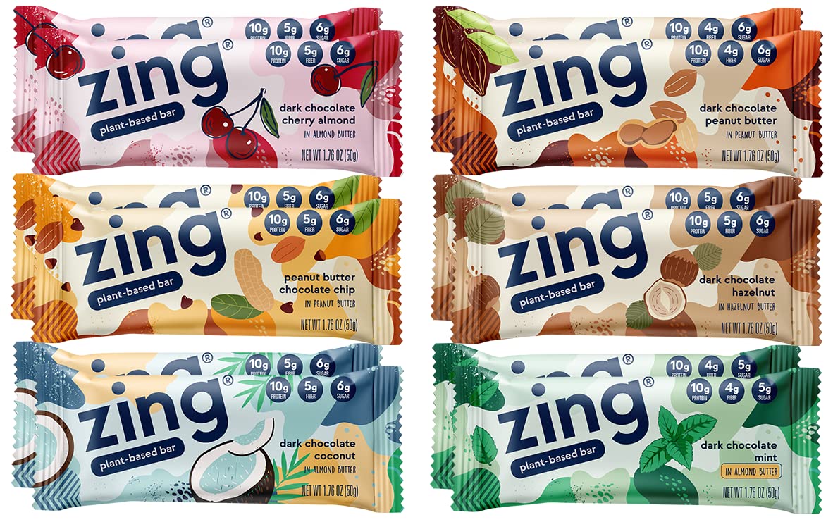 Mua Zing Variety Pack, Vegan Protein Bars, Gluten Free with High ...