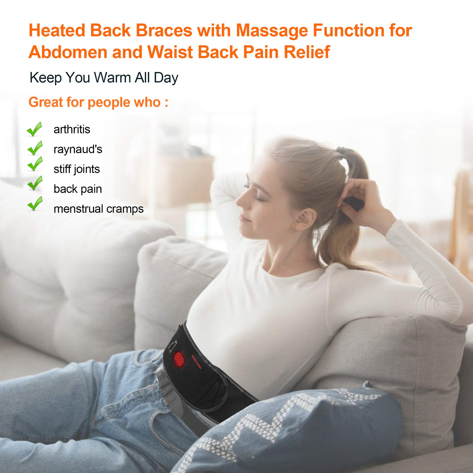 Mua CUEHEAT Heated Waist Belt - Cordless Heating Pad for Low Back ...