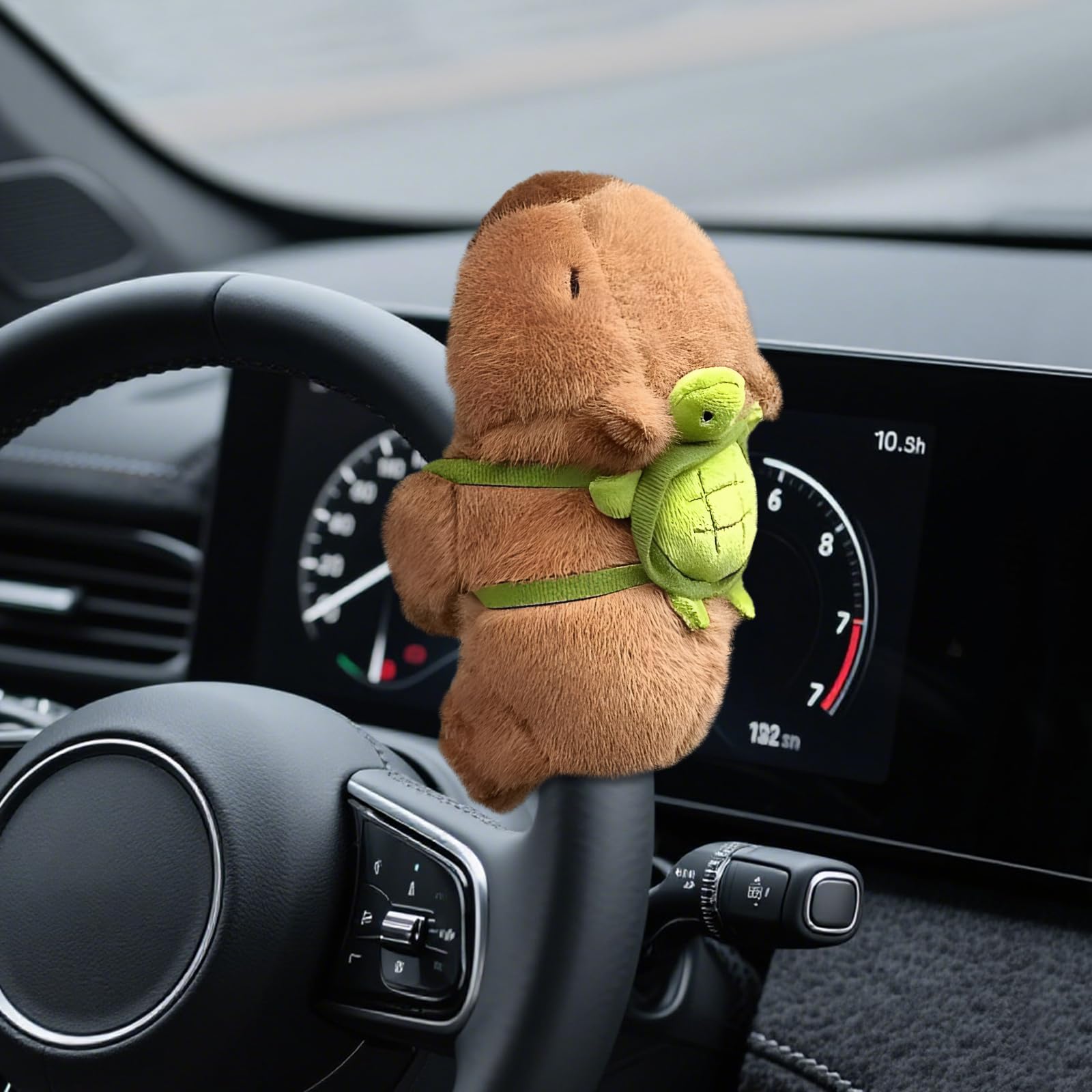 Car Interior Decoration Capybara Plush Doll with Turtle Backpack Cute ...