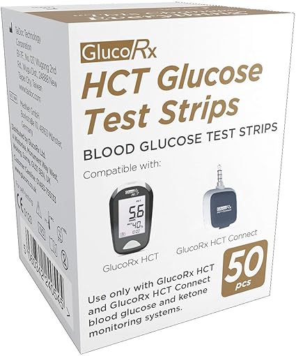 GlucoRx HCT Glucose Test Strip, 50 Pack: Amazon.co.uk: Health ...