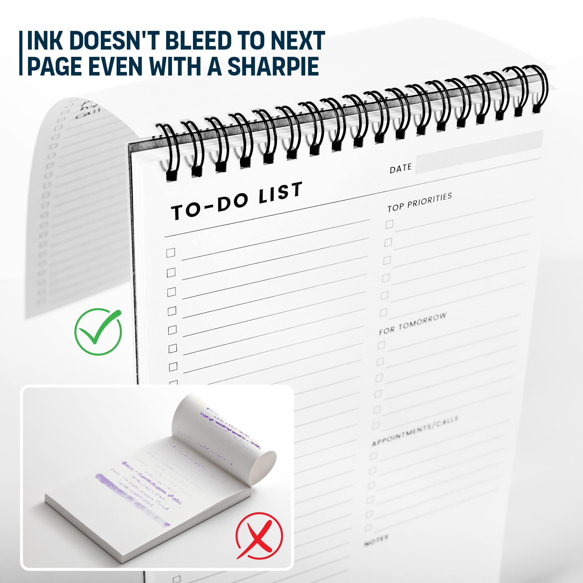 Mua To Do List Notepad: With Multiple Functional Sections - 6.5 x 9.8" 60 Sheets - Spiral Daily ...