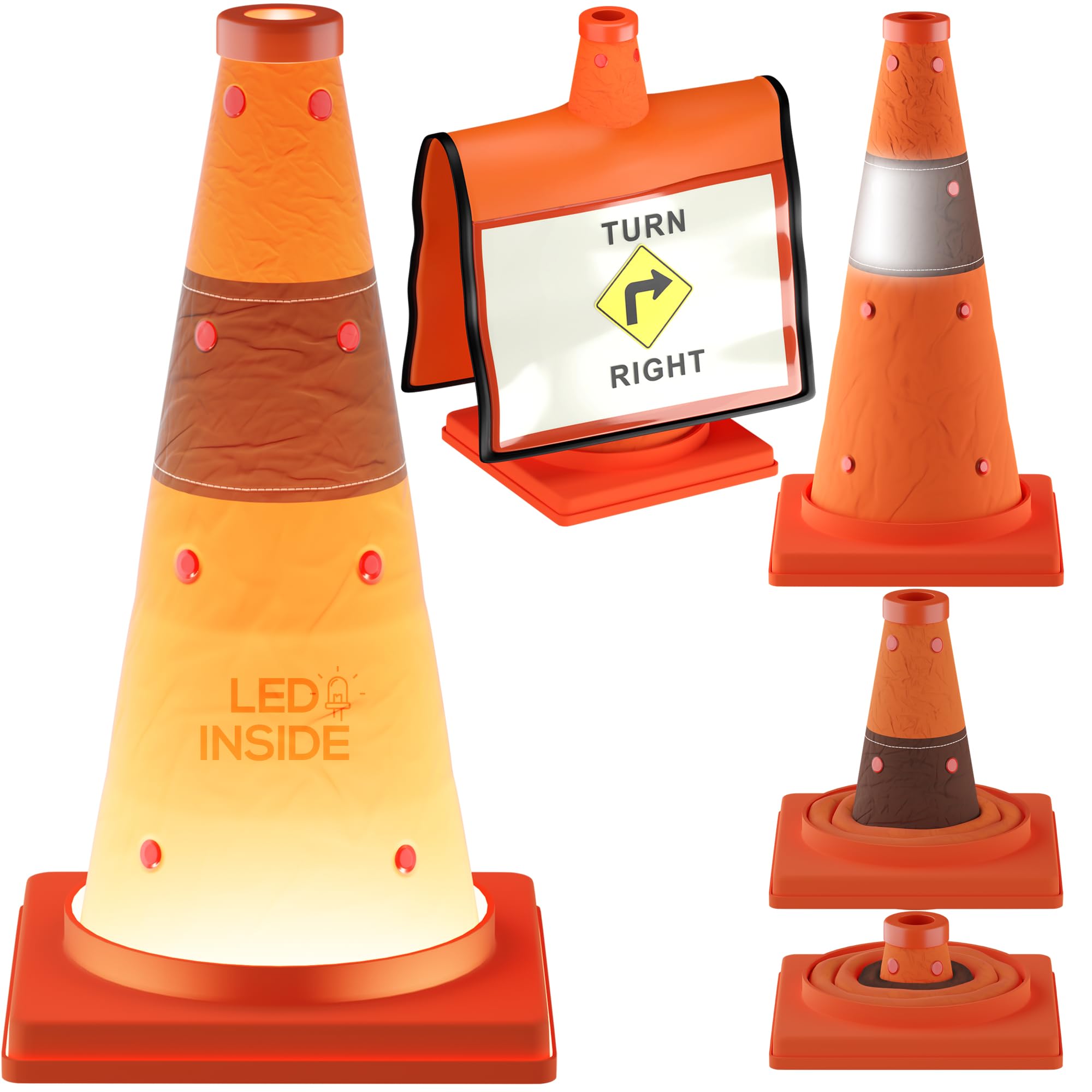 Mua Collapsible Traffic Cone & Sleeve with LED Light [1 Pack ...