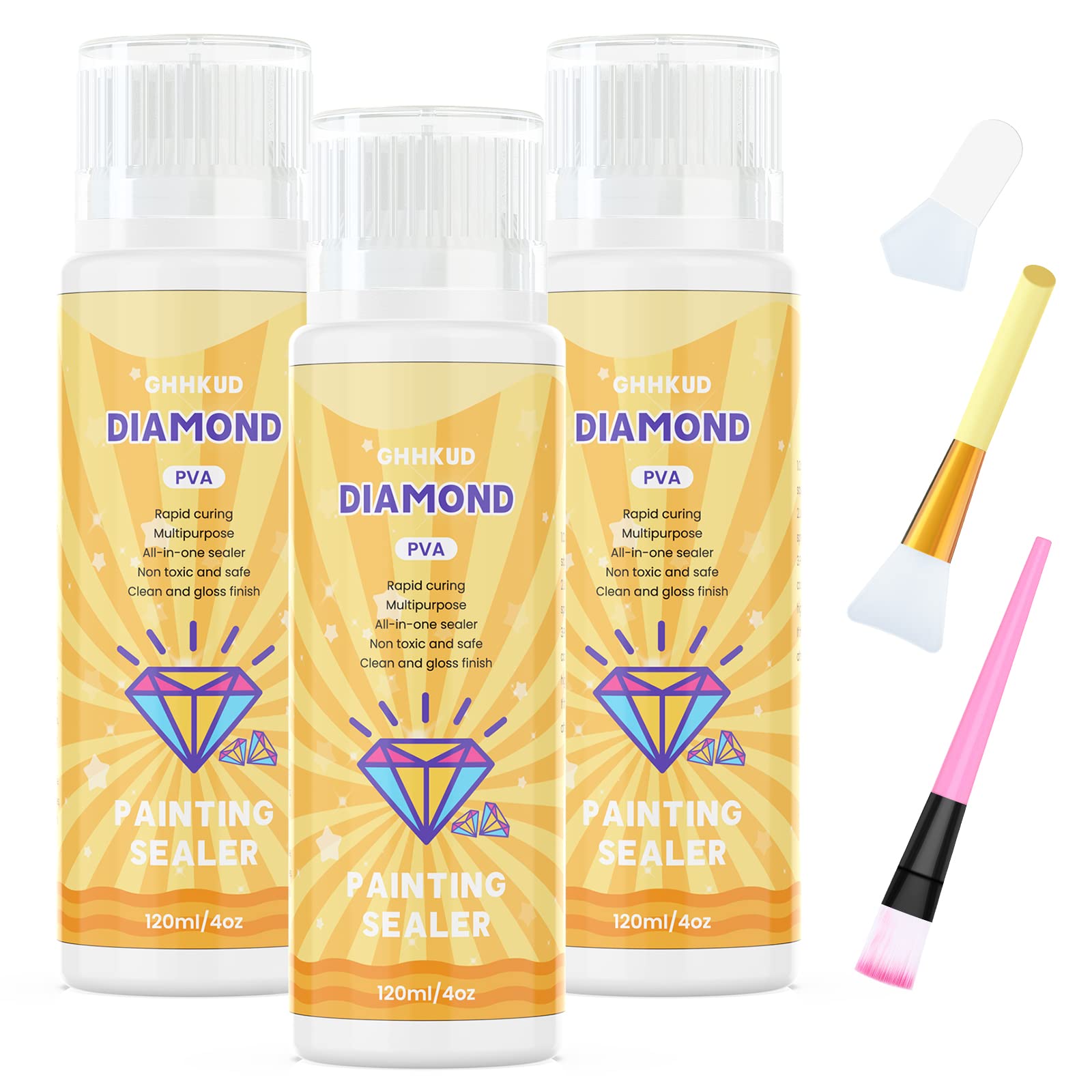 GHHKUD Diamond Painting Sealer 360ML, DIY Diamond Art Glue Sealer with ...