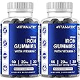 Amazon.com: Vitamatic Iron Gummies Supplement for Women & Men - 20mg ...