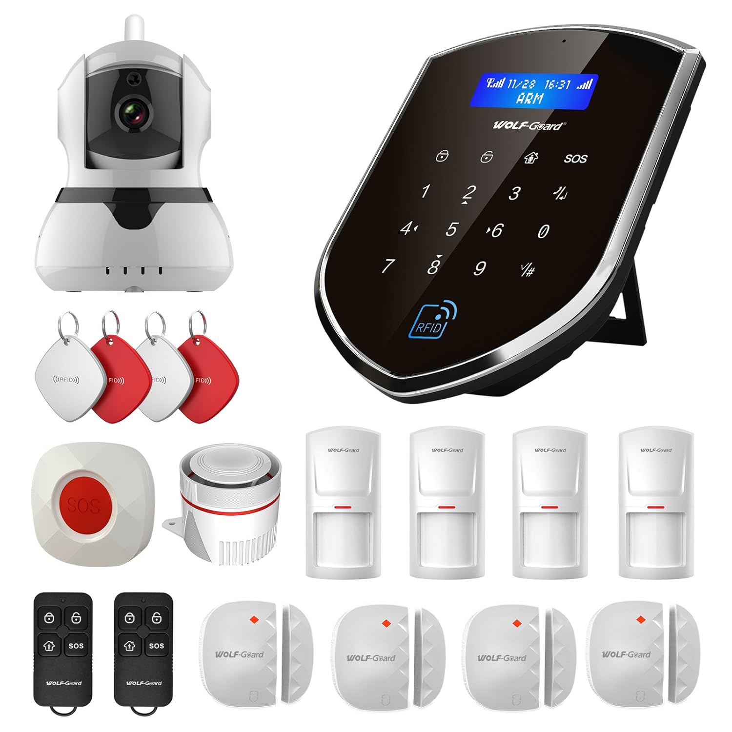 Wolf-Guard WM2GR DIY Smart Home Alarm Sicherheitssystem mit Kamera, Tür ...