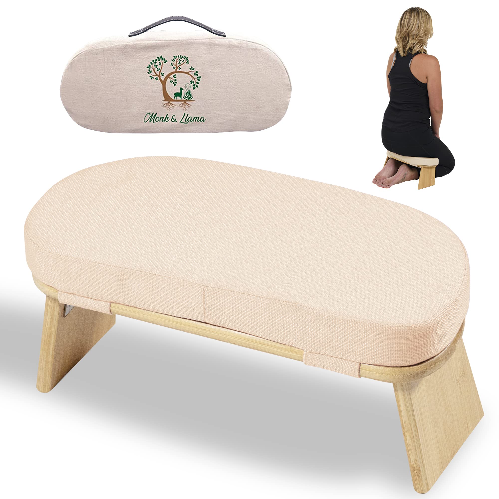 Mua Meditation Bench - Foldable, Ergonomic, Bamboo Kneeling Stool ...