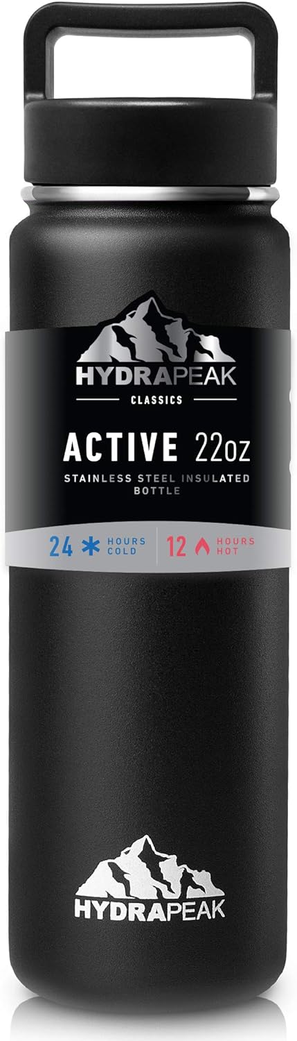 Amazon.com: Hydrapeak Vacuum Insulated Water Bottle - Stainless Steel ...
