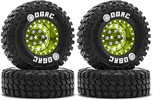 OGRC 4PCS SCX24 Deep Dish Wheel and Tires Aluminum Alloy 1.0 Tires for ...