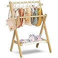 Amazon.com: BAMBOOHOMIE Baby Clothing Rack with Storage Shelf & Double ...