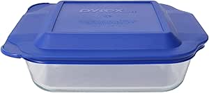 Amazon.com: Pyrex 8" Square Baking Dish with Blue Plastic Lid: Home ...