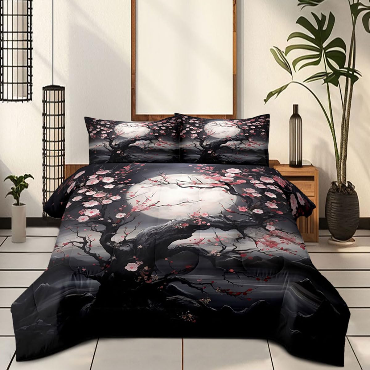 CCoutueChen Japanese Style Cherry Blossoms Comforter Set King Cherry ...