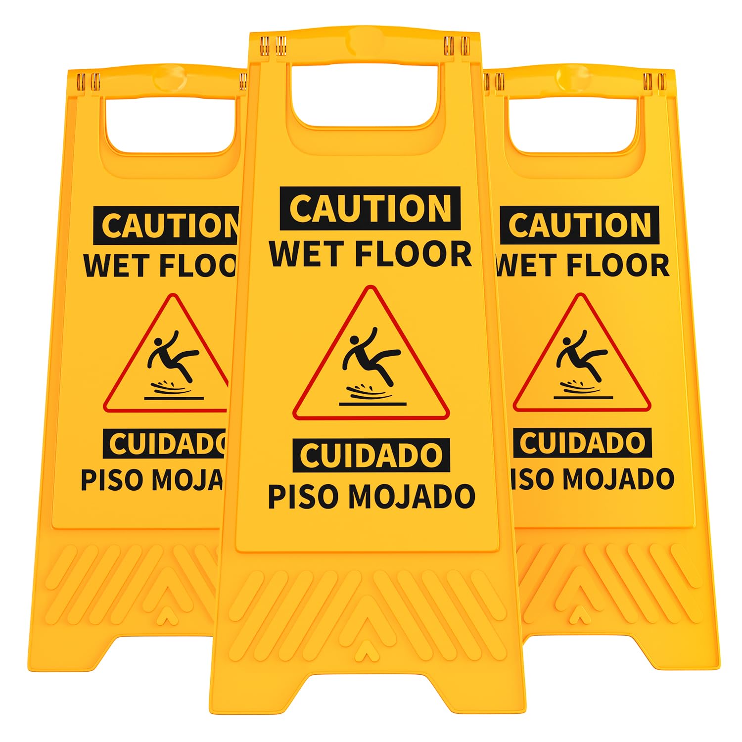 Mua Caution Wet Floor Sign,Bilingual Warning Signs,2-Sided Fold-Out,A ...