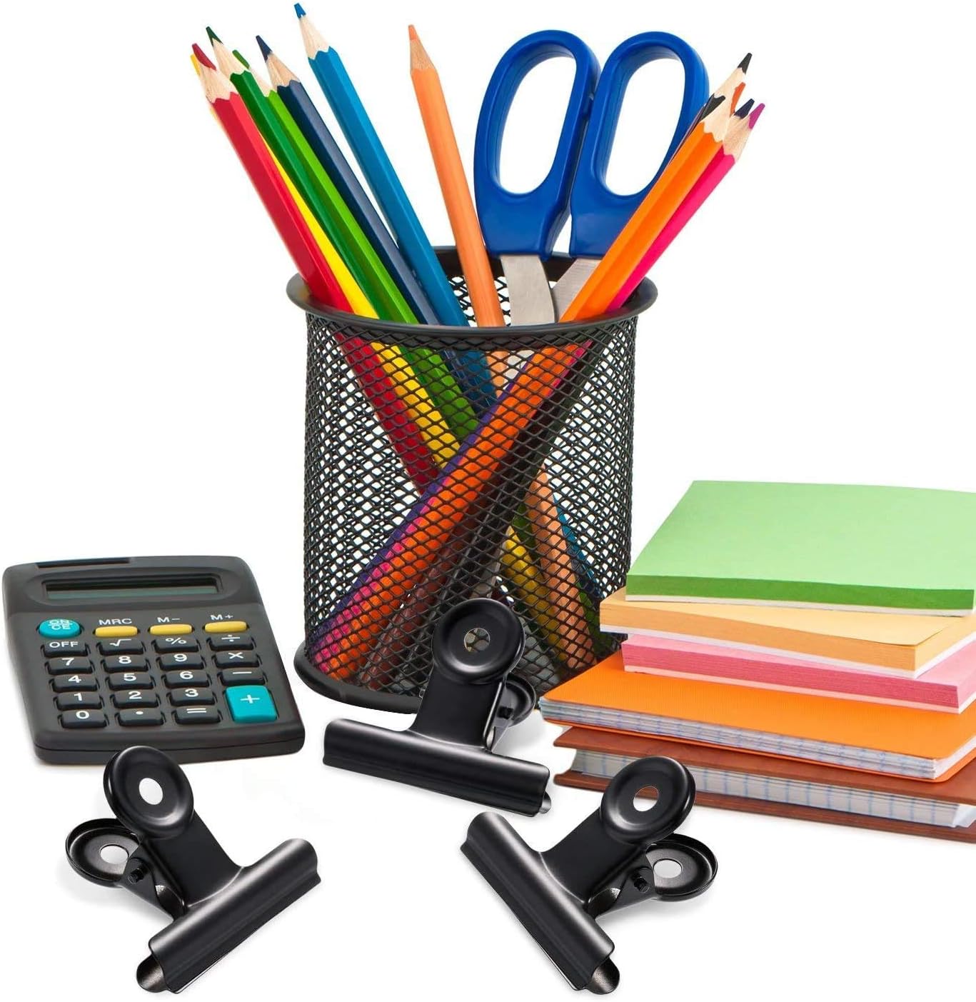 12 Pack Binder Clips 50mm Black Metal Paper Clips Hinge File Paper ...