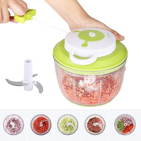 Manual Chopper, Handheld Vegetable Choppers with 3 Blades ...