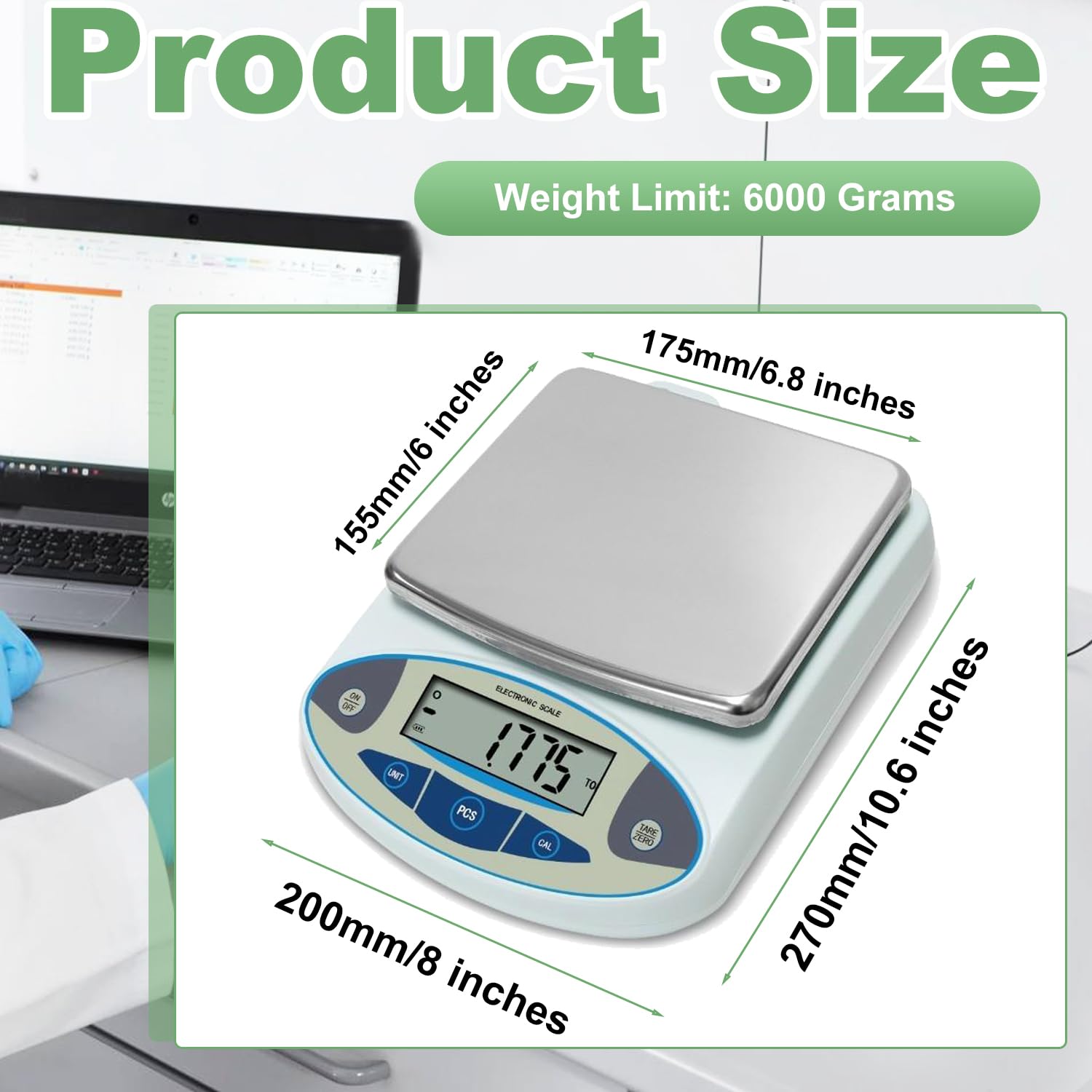 Lab Scale 6000g X 0.01g Accuracy 0.01 High Precision Electronic ...