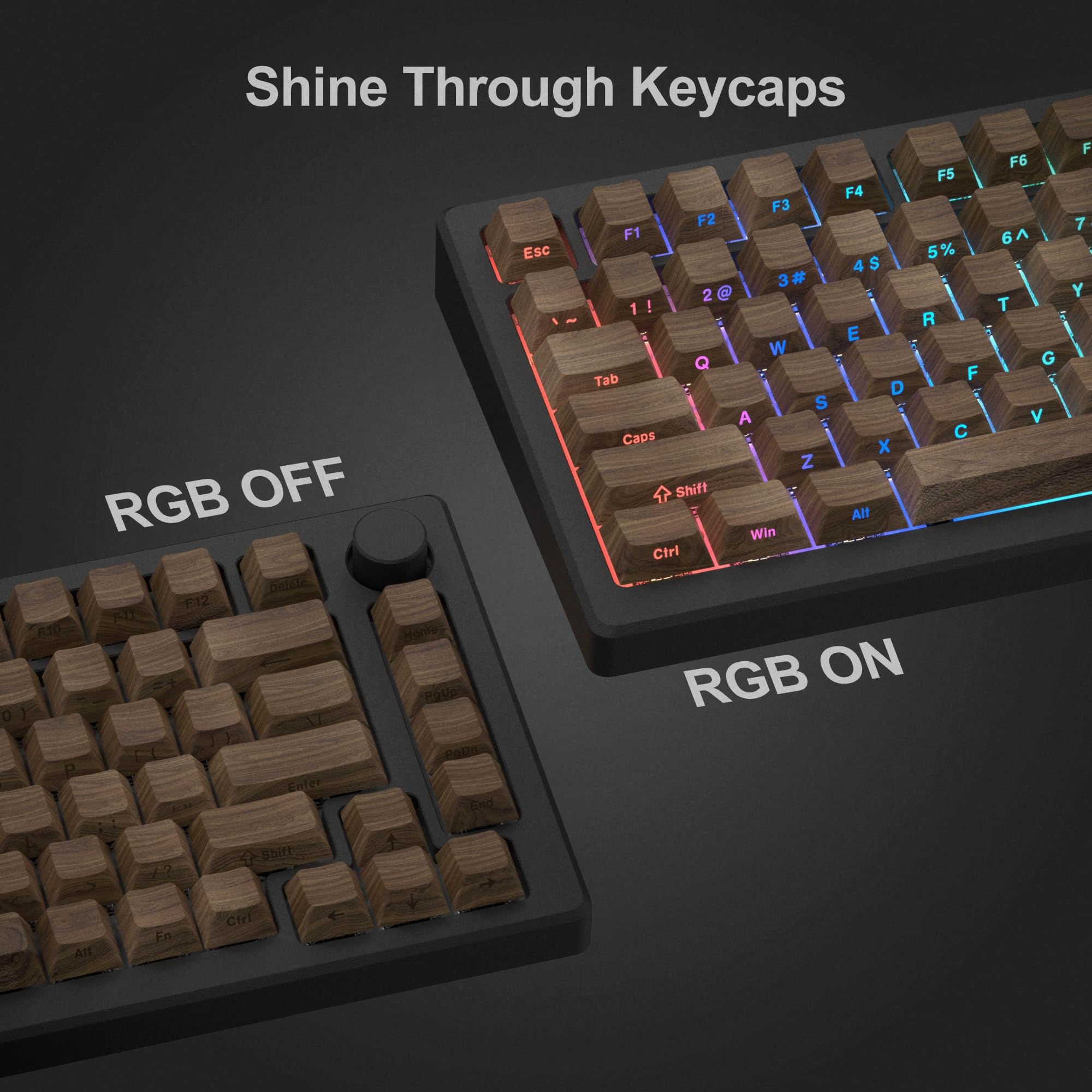 Mua Side Printed-PBT keycaps,Brown Double Shot keycaps,Shine Through ...