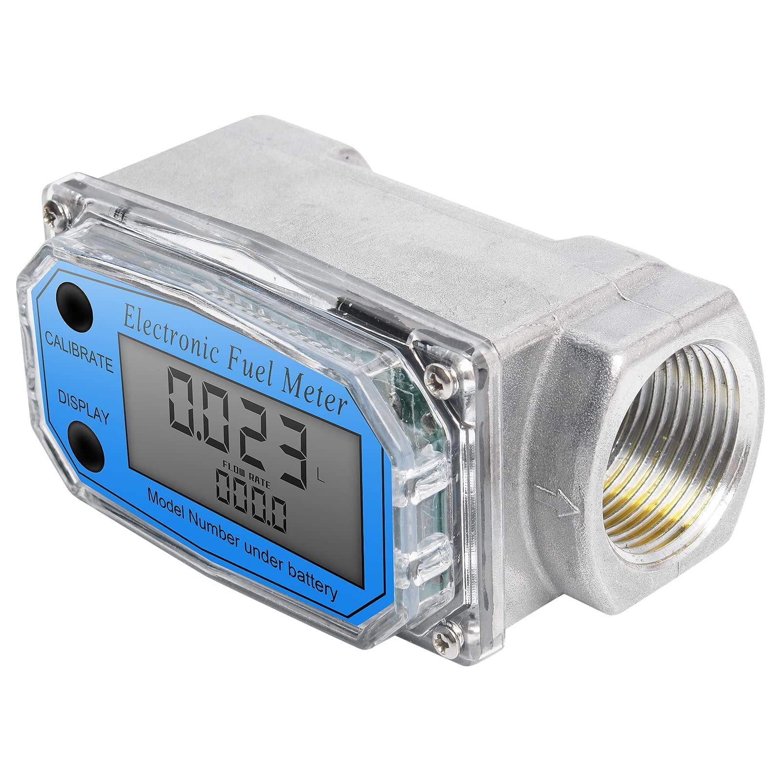 YFIXTOOL 1.5" Digital Turbine Flow Meter, LCD Digital Display Flowmeter, Gas Oil Fuel Flowmeter ...