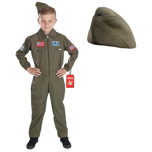 fun shack Kids Flight Suit Pilot Costume, Air Force Fighter Pilot WW2 ...