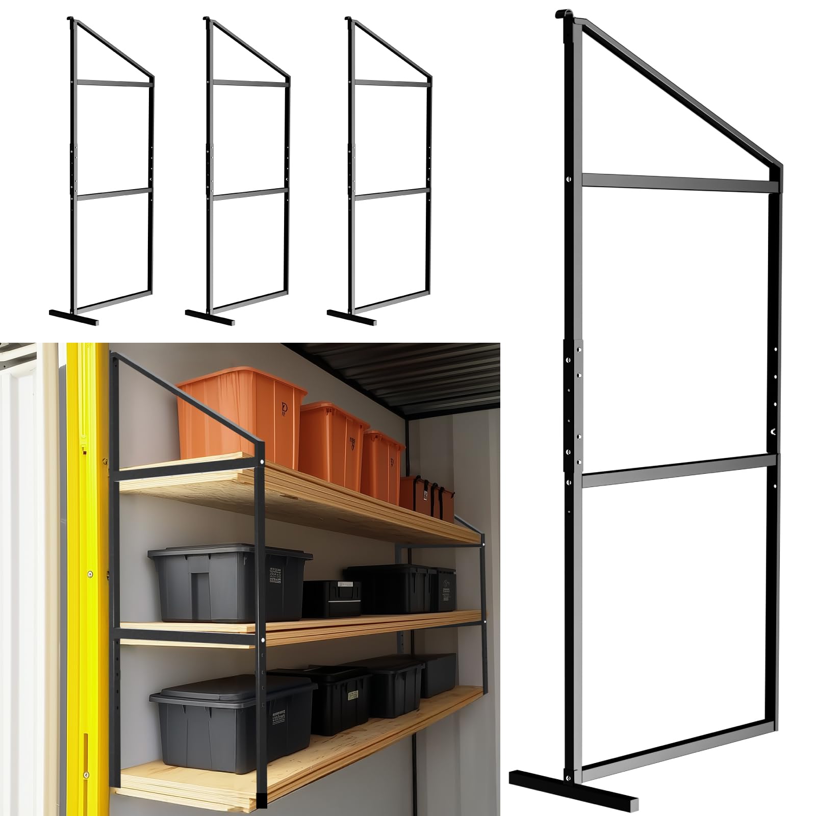 Shipping Container Shelf Brackets, 4 Pack of 3 Tier Shipping Container ...