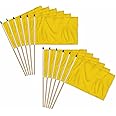 Amazon.com: Yellow Solid Color 12x18in Stick Flag - 1 dozen pack ...