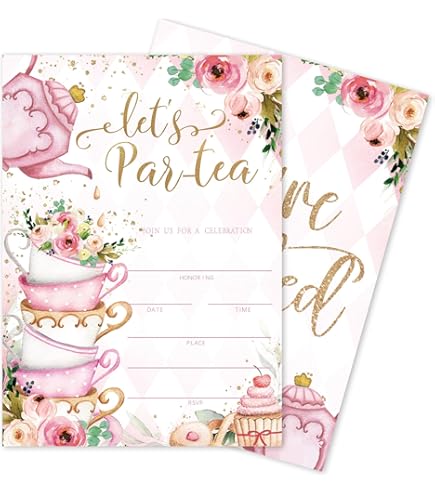 4d Birthday Tea Party Invitations Amazon.com : Tea Party Birthday
