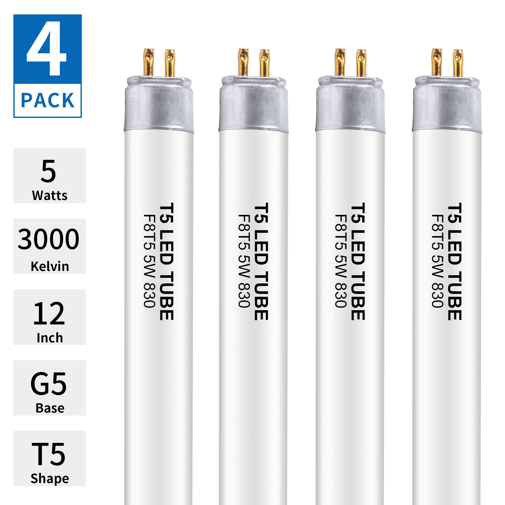 Mua 12 Inch F8T5/WW LED Replacement Bulbs, 3000K Warm White, T5 LED 5 ...
