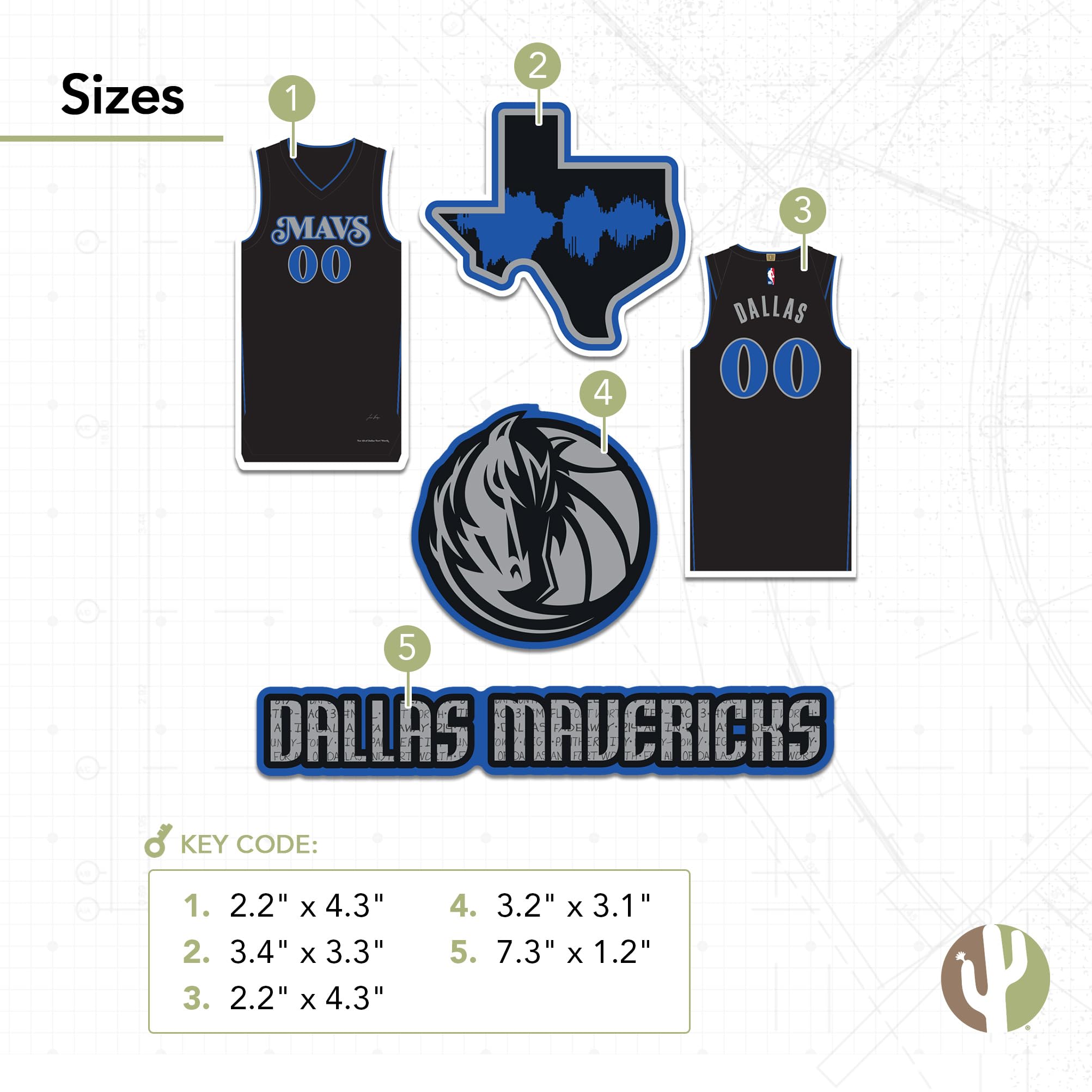 Mua Desert Cactus Dallas Mavericks Stickers NBA Officially Licensed ...