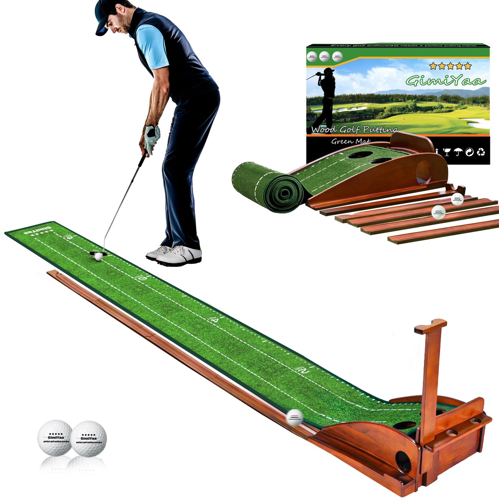 Mua GimYaa Golf Putting mat Green Indoor and Outdoor with Auto Ball ...