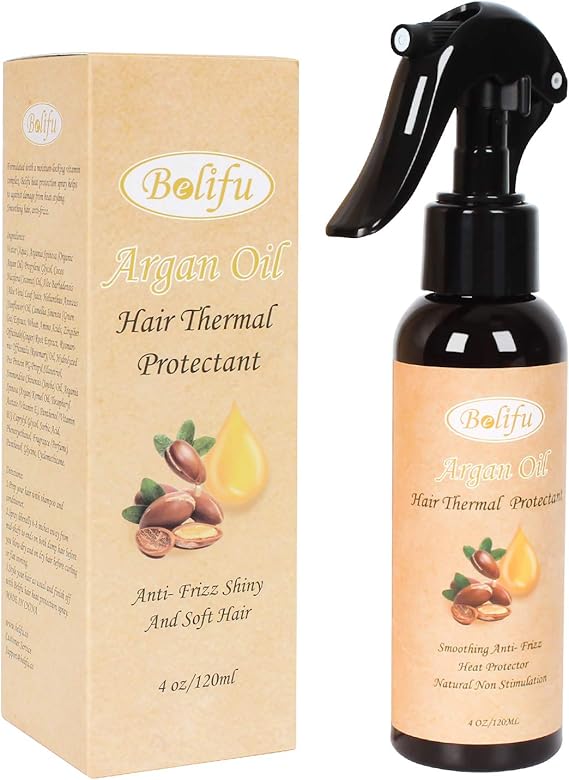 Argan Oil Heat Hair Protector Spray, Thermal Heat Protectant Against ...