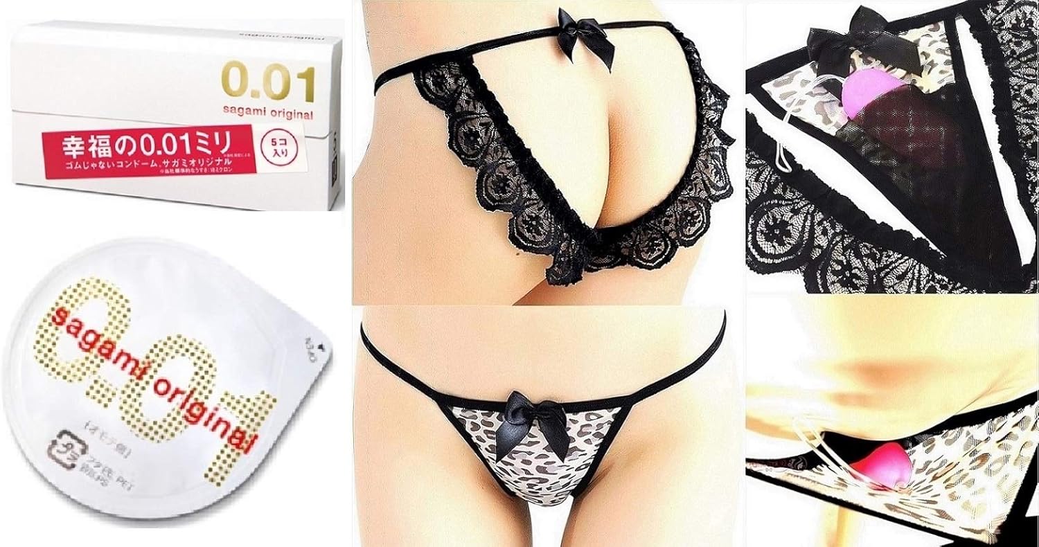Amazon | CATSelect oバック コンドーム 0.01 サガミ お試し1個付 下着セット ローターポケット とびっこ o7 黒 F | CATSelect(キャットセレクト ...