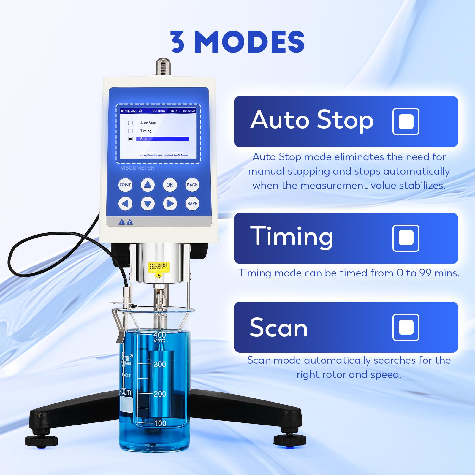 CGOLDENWALL Viscometer Digital Rotational Viscosity Meter Lab ...