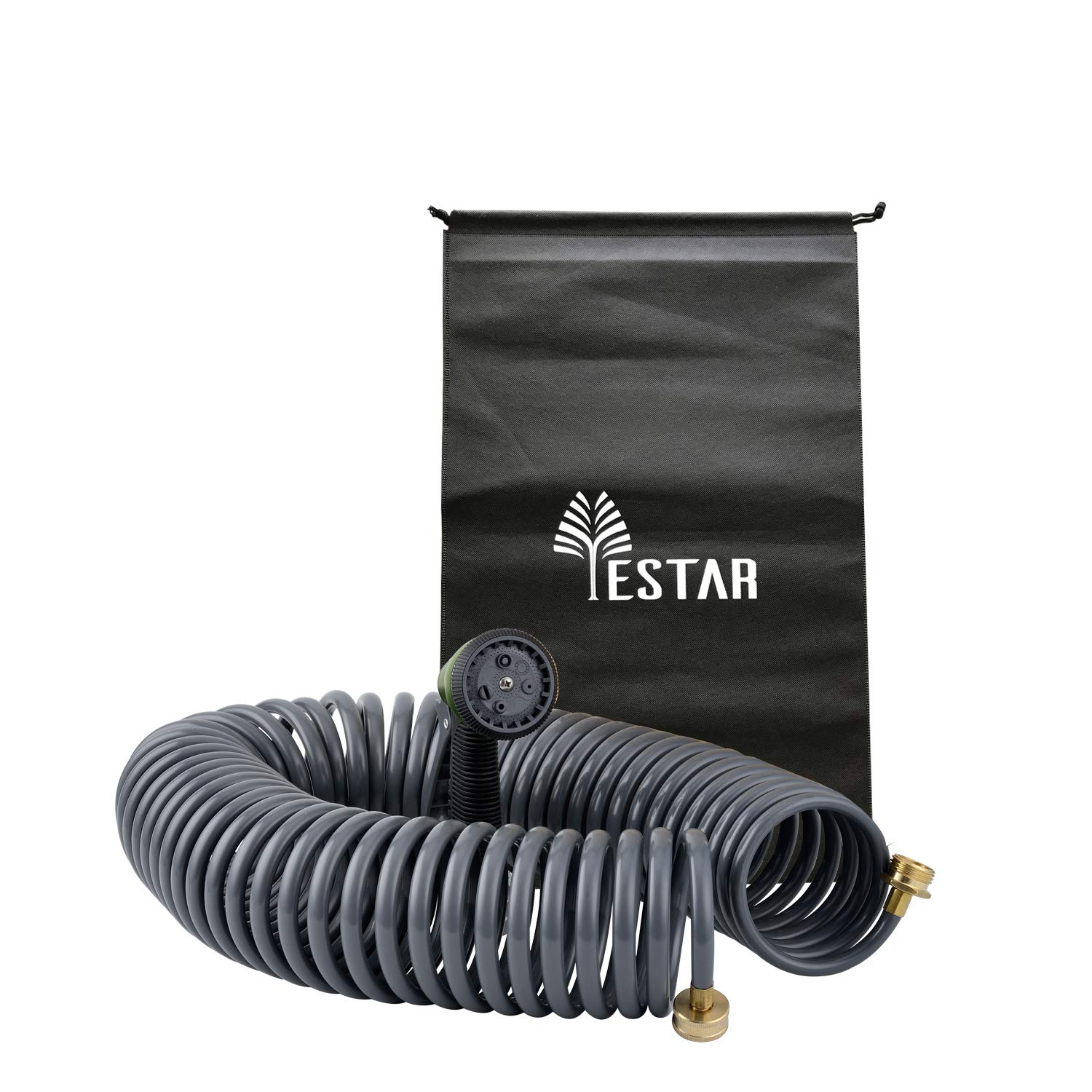 YeStar Expandable Portable 50Ft Garden Coil Hose, 3/4" Solid Brass ...