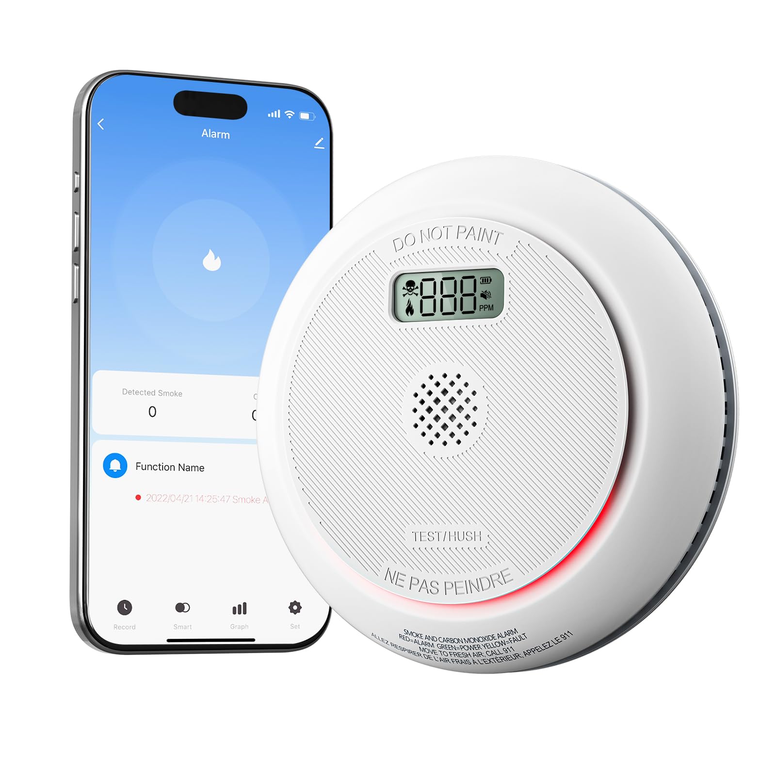 Siterlink 2.4G Smart Smoke and Carbon Monoxide Detector Combo with ...