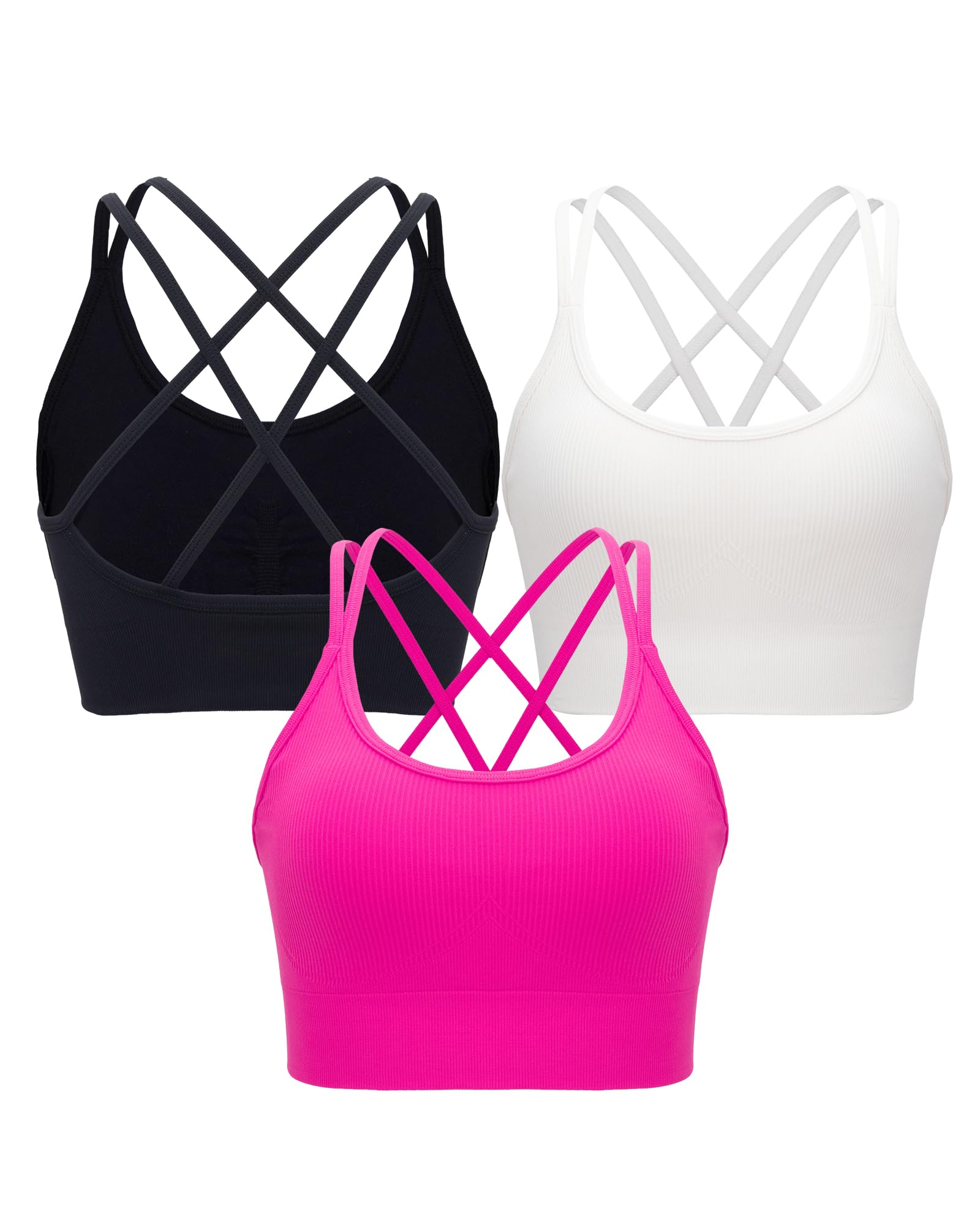SONGSKY Sports Bras for Women High Support, Strappy Running Sports Bra ...