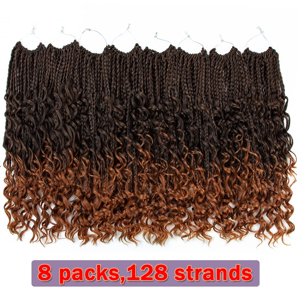 Mua Coolbeeza 14 Inch Box Braids Crochet Hair with Curly Ends Boho ...