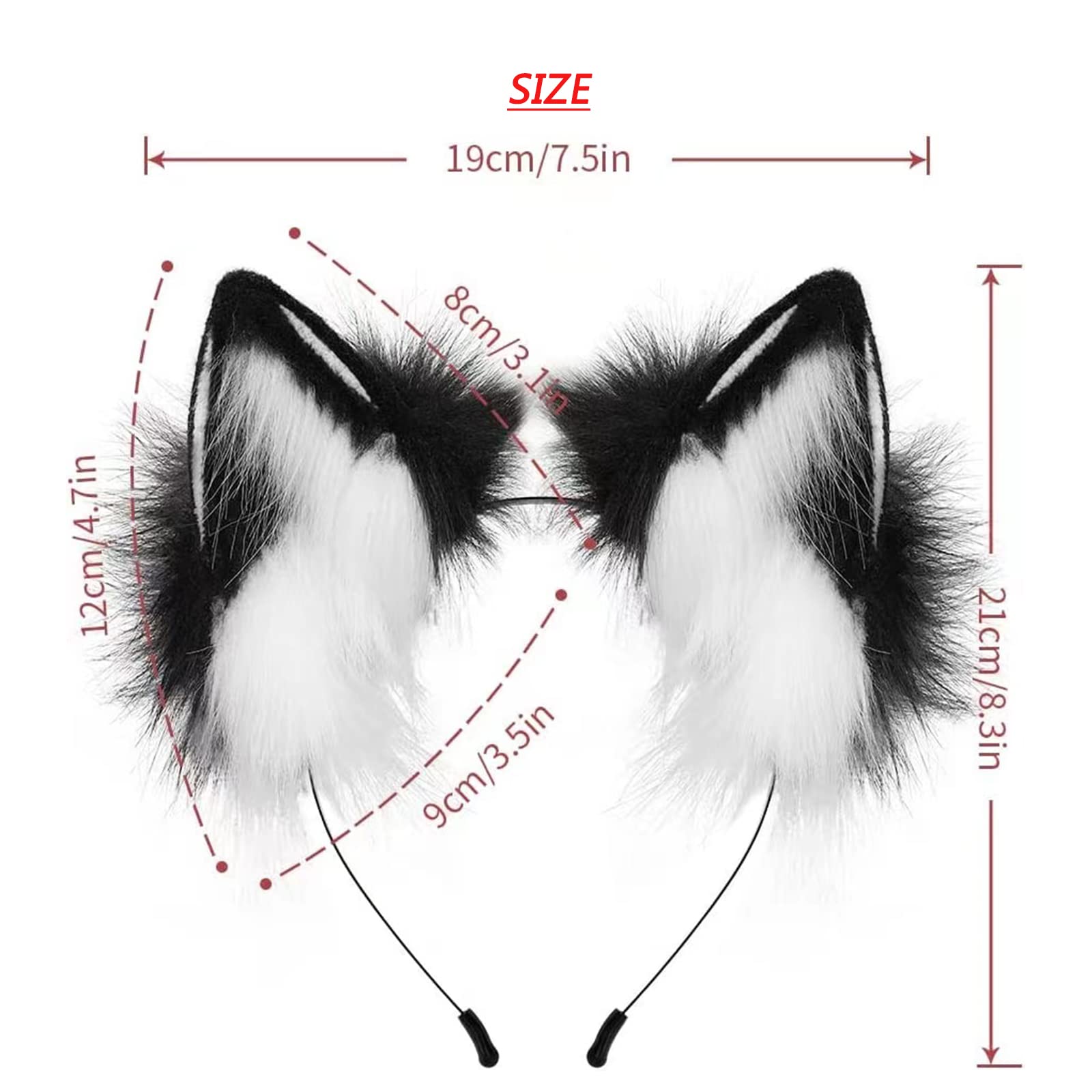 Mua Fox Ears and Tail Therian Tail Gear Wolf Ears for Kids Fluffy ...